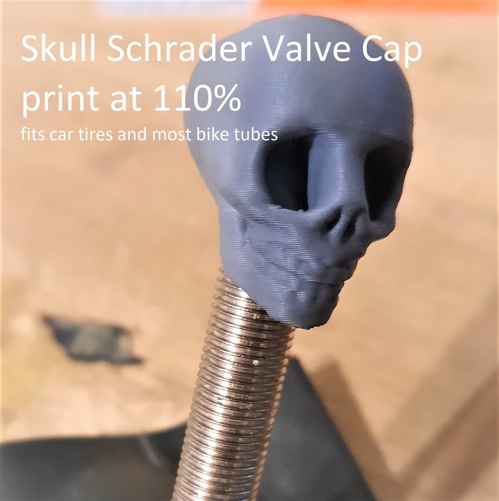 Free 3D file skull valve cap Schrader valve・3D print object to download ...