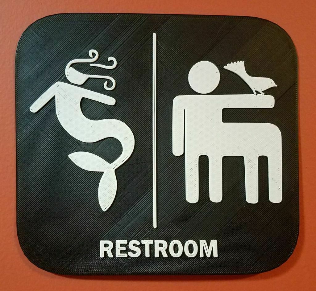 Free 3D file Mermaid Centaur Restroom Sign・Design to download and 3D ...
