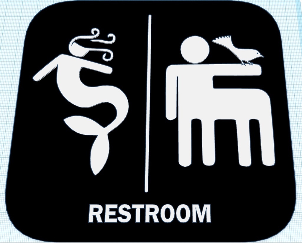 Free 3D file Mermaid Centaur Restroom Sign・Design to download and 3D ...