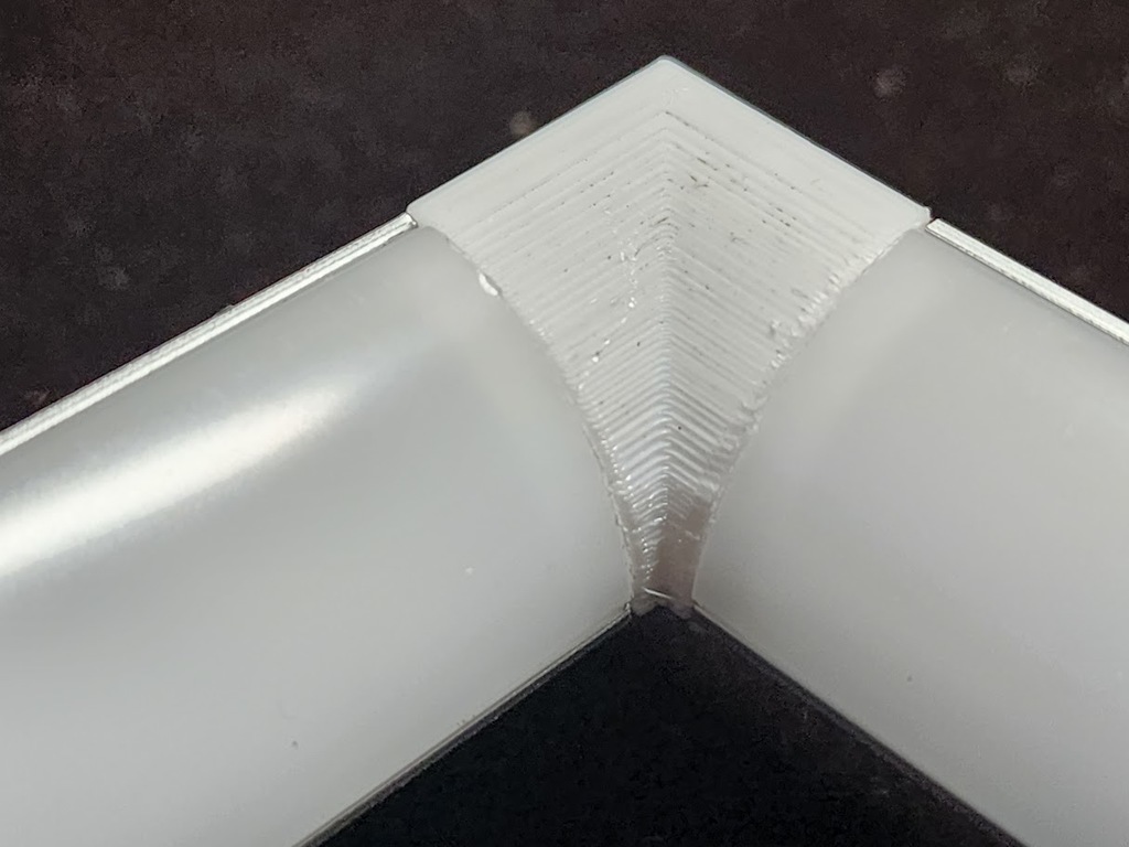 Free 3D file LED strip L 45 90 degree angle channel diffuser inside and ...