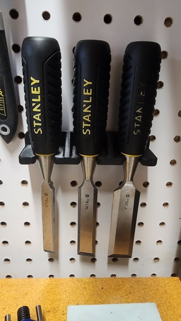 Free 3D file Stanley 3-Piece Wood Chisel Set 1/4" Inch Pegboard Wall ...