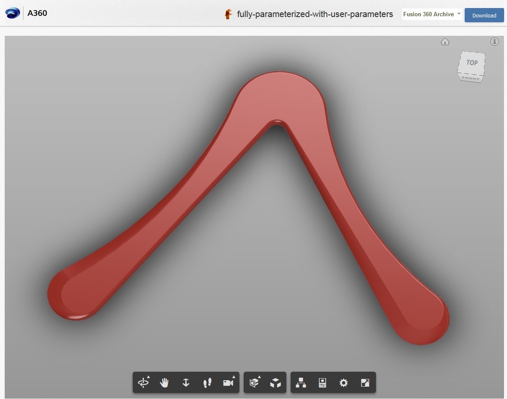 Archivo 3D gratis Boomerang paramétrico en Fusion 360・Modelo de ...