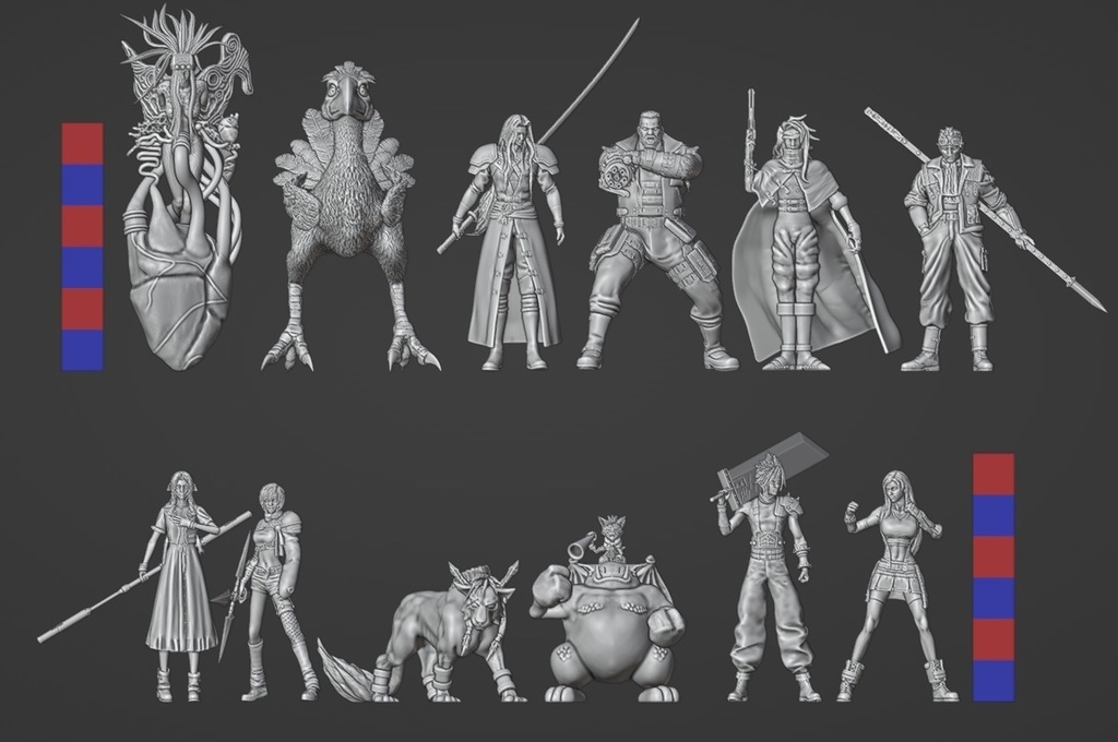 Free 3D file Final Fantasy 7 - Main Cast ☁️・3D print model to download ...