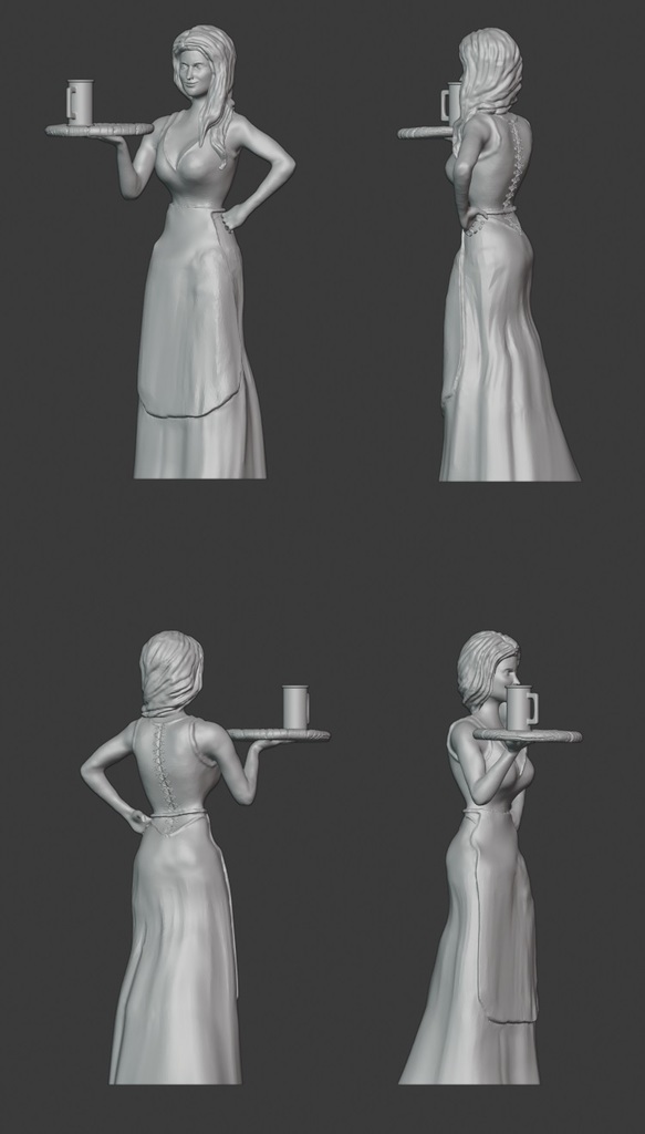 Free 3D file Villagers - Tavern Wench 🎲・3D printer model to download・Cults