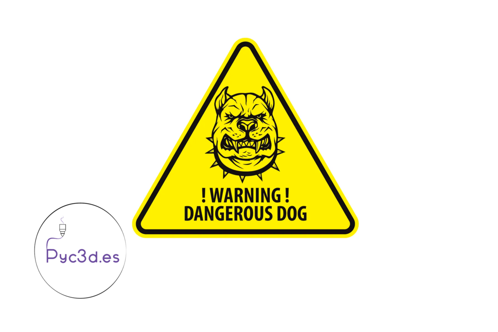 Free 3D file WARNING DANGEROUS DOG SIGNAL・3D printable model to ...