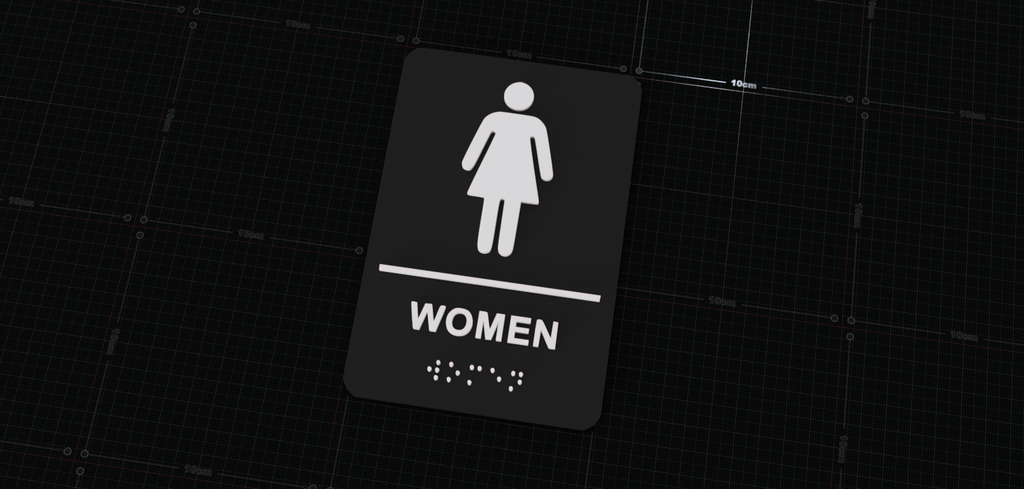 Free 3D file Women Restroom Sign with Braille 🚻・3D printing idea to ...