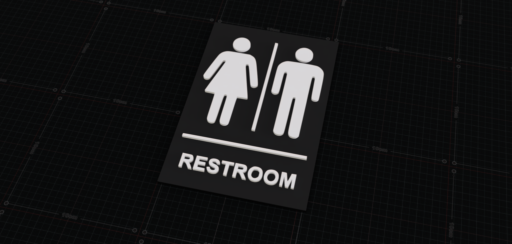 Free 3D file Unisex Restroom Bathroom Sign 🚻・3D print model to download ...