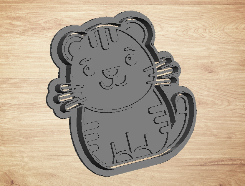 Archivo STL gratis tigre cortador de galletas - cortador y sello・Plan ...