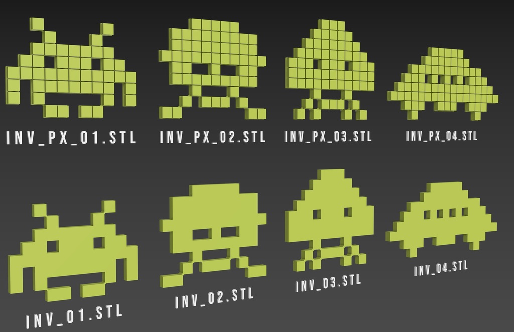 Free 3D file Basic classic space invaders normal pixelated・3D printing ...