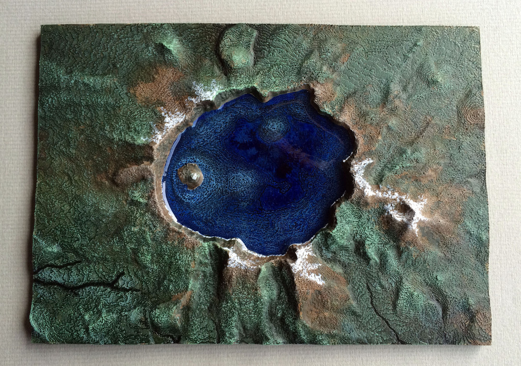 Free 3D file Crater Lake, Oregon - with lake-bed・3D printing design to ...