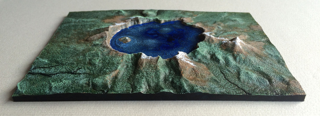 Free 3D file Crater Lake, Oregon - with lake-bed・3D printing design to ...