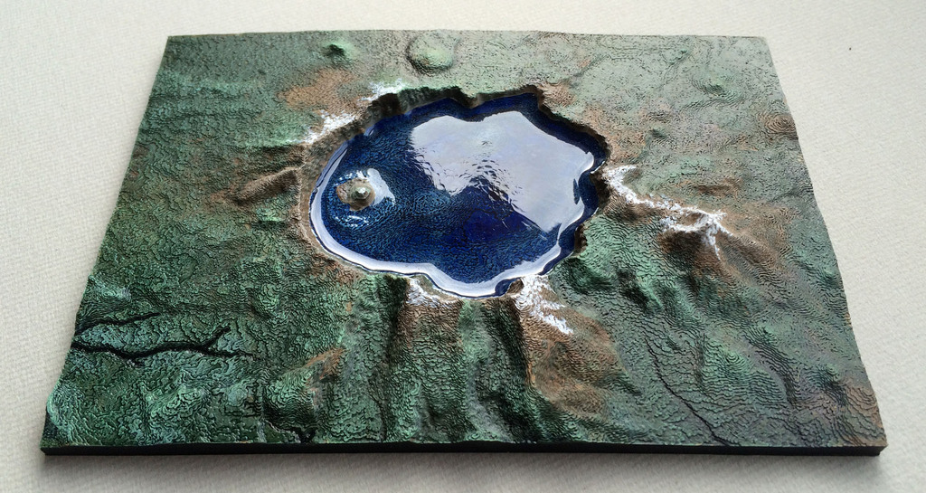 Free 3D file Crater Lake, Oregon - with lake-bed・3D printing design to ...