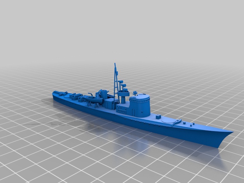 Free 3D file No. 13 Japanese Submarine Chaser (1/350) 🚢・3D printer ...