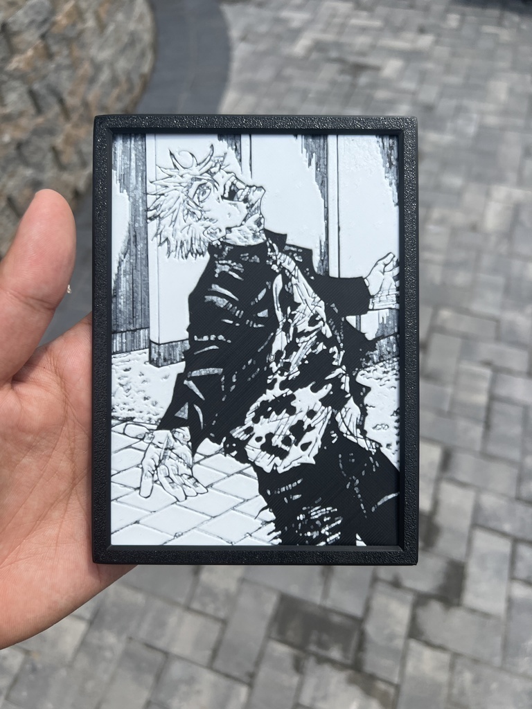 Free 3D file Gojo Satoru Manga Panel - made w/ HueForge 💬・3D printer ...