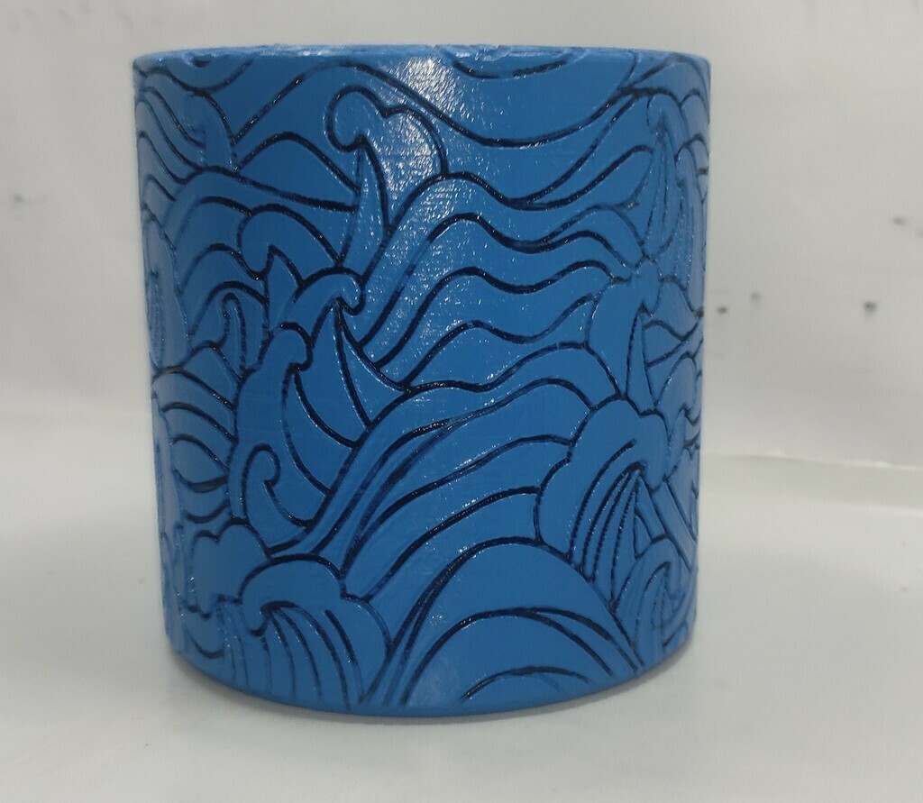 Free 3D file Japanese Wave Pattern Flower Pot・3D print design to ...