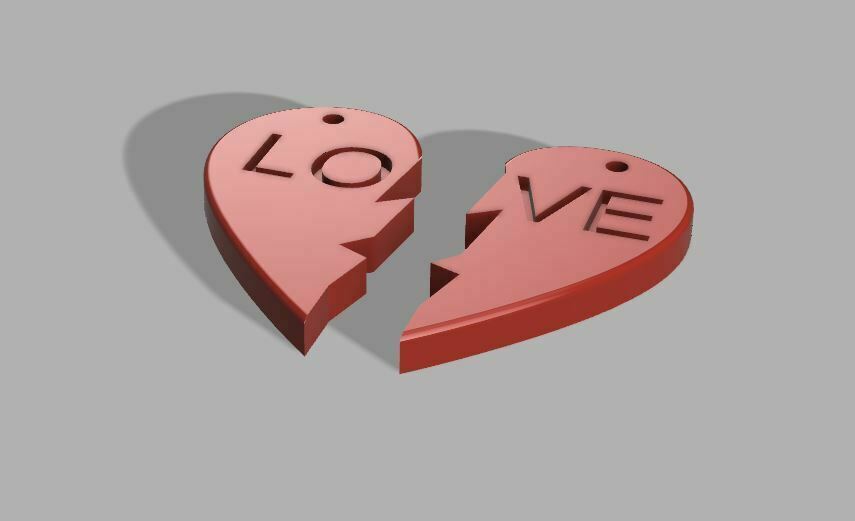 Free 3D file Heart Love pendant two parts・3D print model to download・Cults