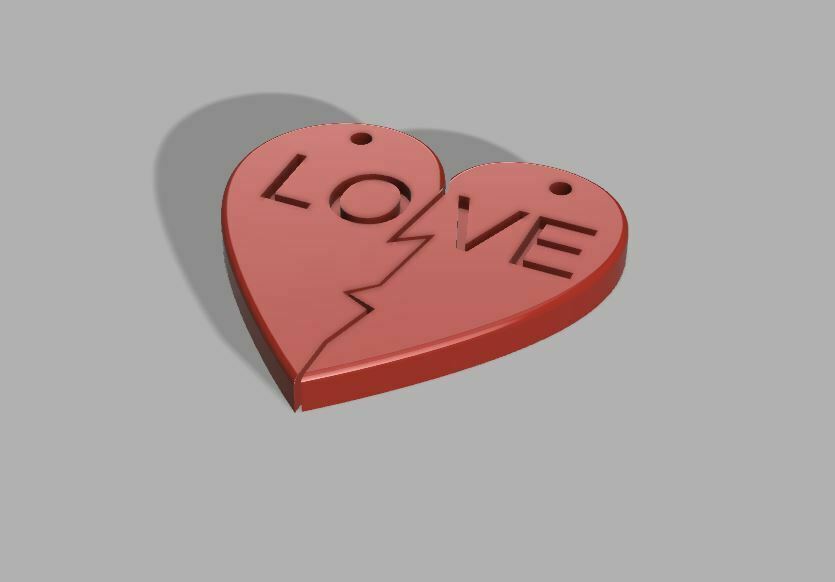 Free 3D file Heart Love pendant two parts・3D print model to download・Cults