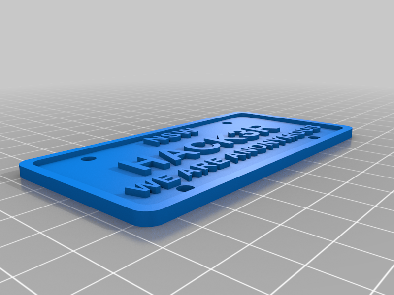 Free 3D file Hack3r number plate・3D print object to download・Cults