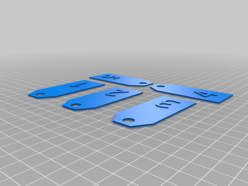 Free 3D file number tags 1-5・3D printer model to download・Cults