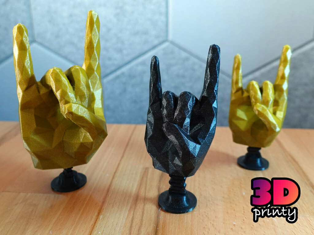 Free 3D file Bobblehand - Rock On!・Model to download and 3D print・Cults