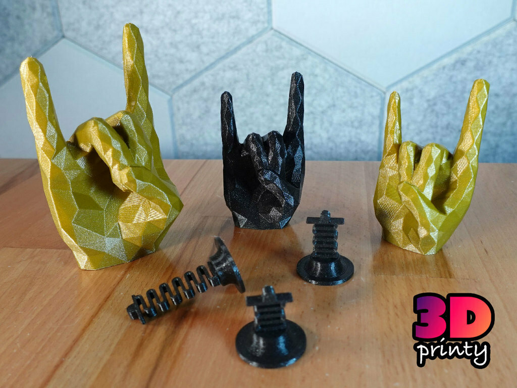 Free 3D file Bobblehand - Rock On!・Model to download and 3D print・Cults