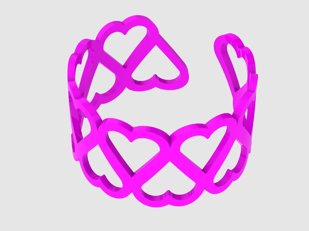 Free 3D file Heart Bracelet - Bracelet coeur・3D printable design to ...