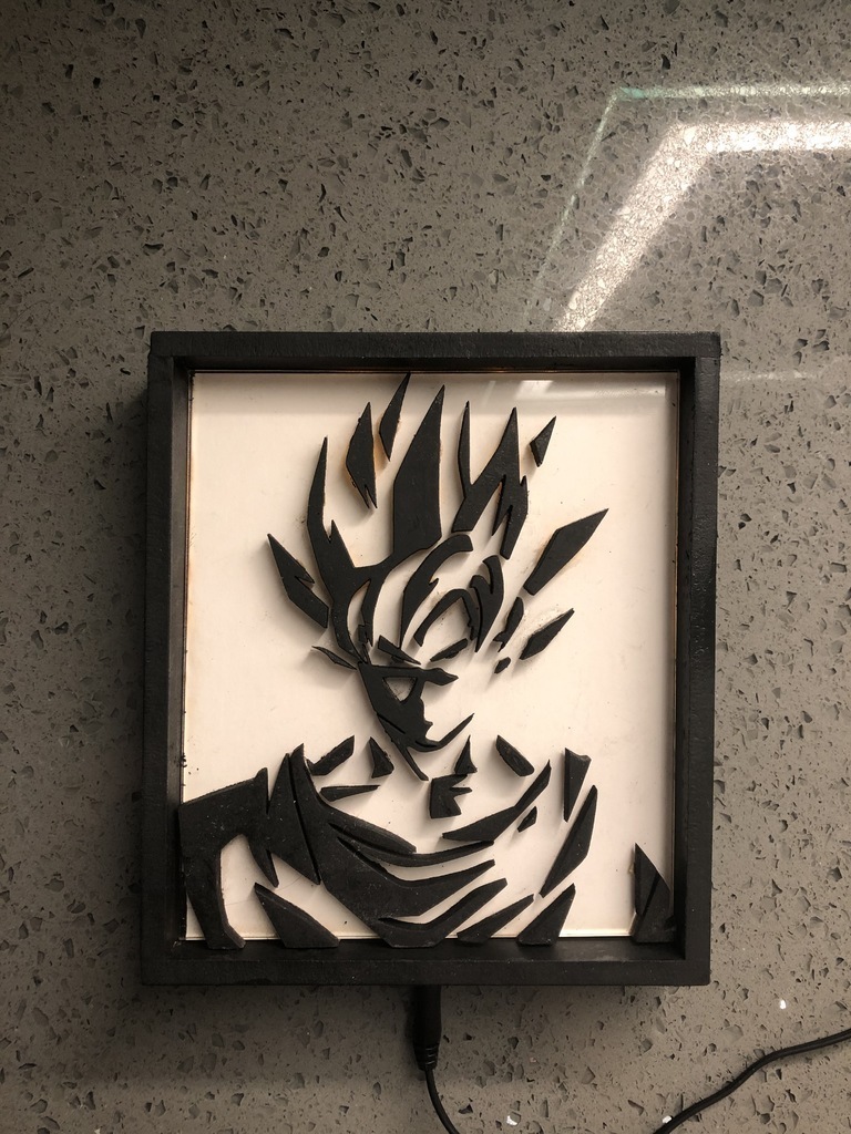 Free 3D file Gohan Shadow Box w/ LEDs 📦・Template to download and 3D ...