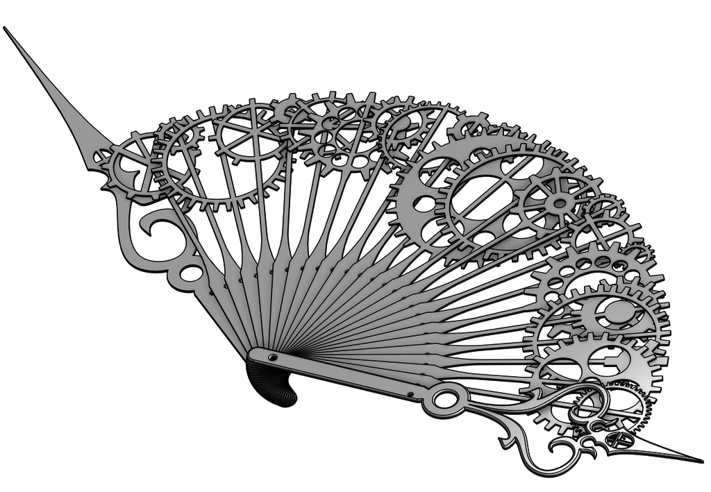 Free 3D file Ouro Kronii's Folding Fan・Model to download and 3D print・Cults