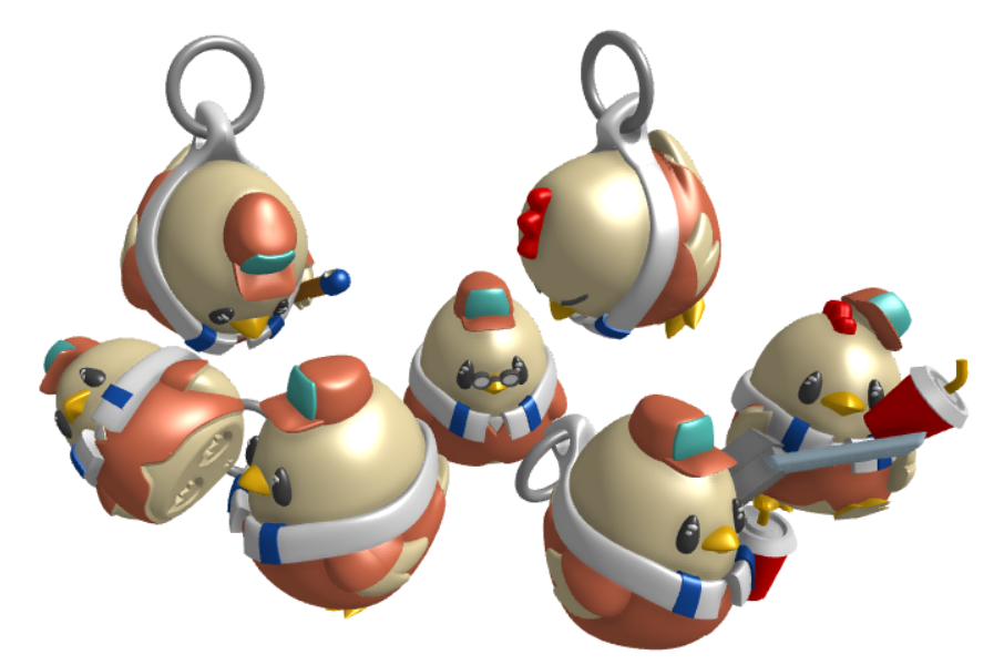 Бесплатный STL файл Брелоки KFP Chimkins - Takanashi Kiara Hololive 🔑 ...