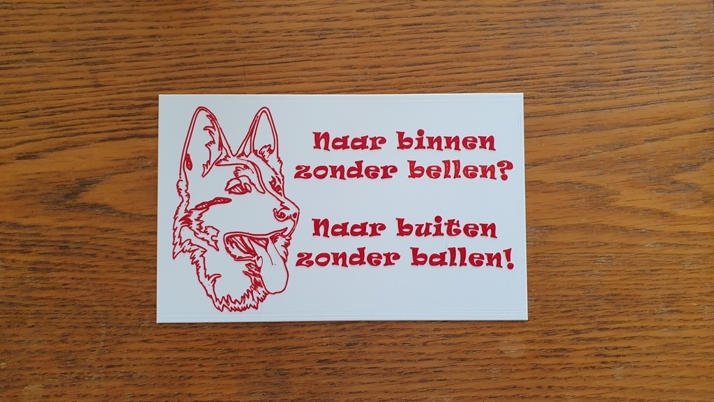 Free 3D file NLD Dog (German Shepherd) Protect your balls Warning Sign ...
