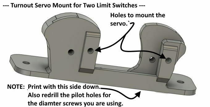 Free 3D file Model Rairlrod Turnout Servo Mount with 2 limit switches...・3D print model to ...