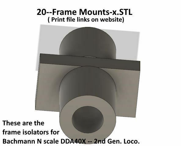 Free 3D file N Scale Frame Isolators for Bachmann DDA40X frames....・3D ...