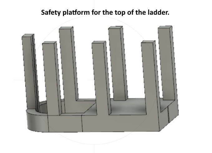 Free 3D file N Scale - Platform to go at the top of a ladder that is ...