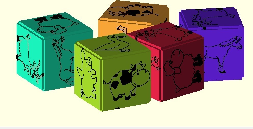 Free 3D file BilbyCNC Printober Happy farm animal blocks 🚜・3D printable ...
