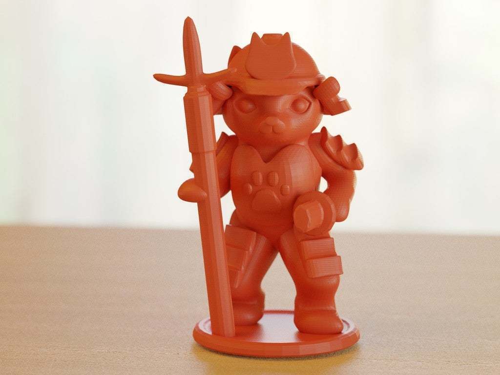 Free STL file samurai cat with spear・3D printable model to download・Cults