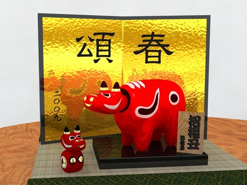 Free STL file traditional cow toy 'akabeko' 🐄・3D printer design to download・Cults