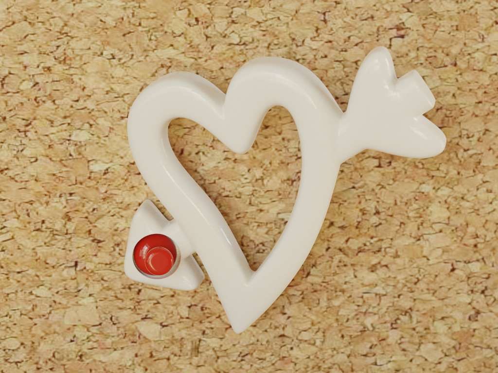 Бесплатный STL файл heart arrow - push pin 💜・Модель для загрузки и 3D ...