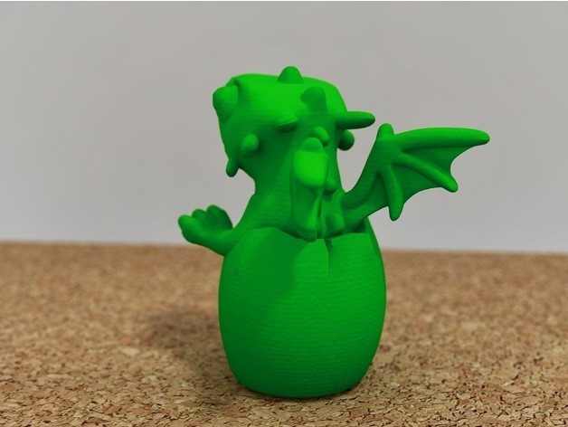 Бесплатный STL файл cute dragon hatching・3D-печатный объект для ...