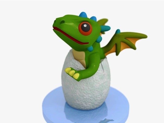 Бесплатный STL файл cute dragon hatching・3D-печатный объект для ...