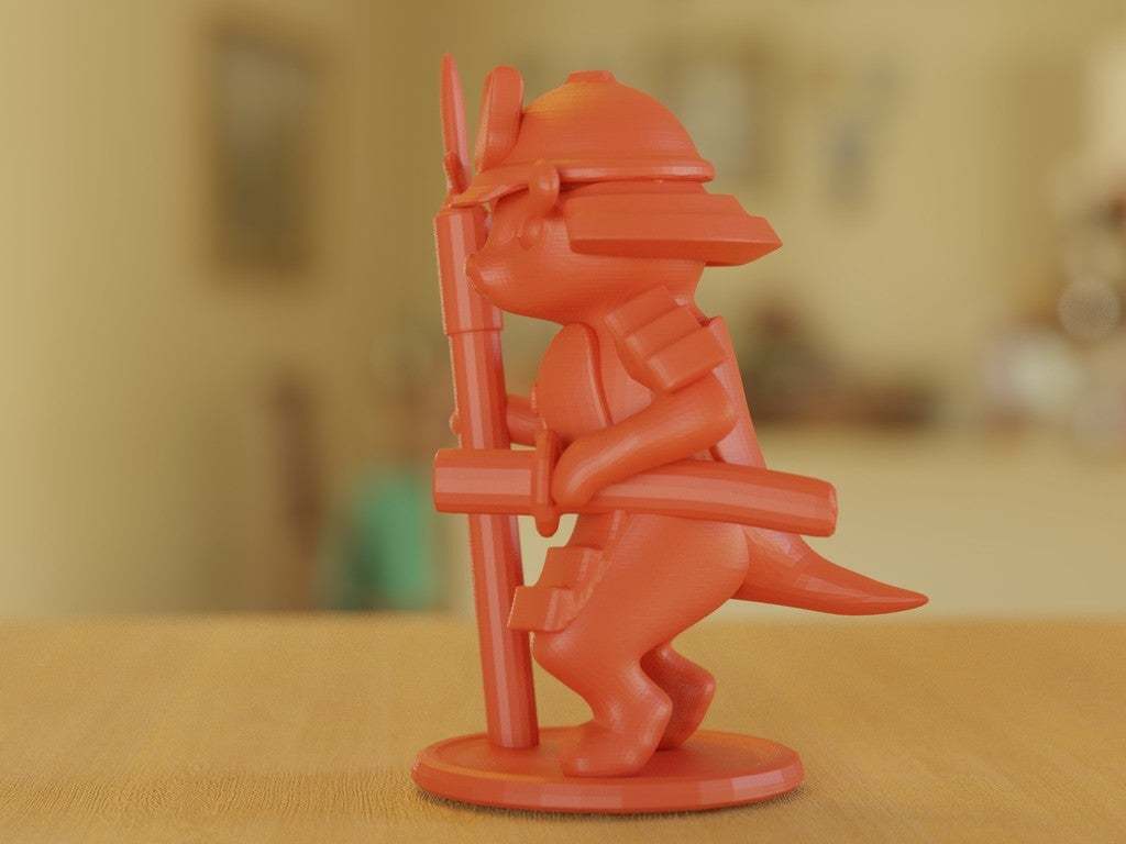Free STL file samurai cat with spear・3D printable model to download・Cults
