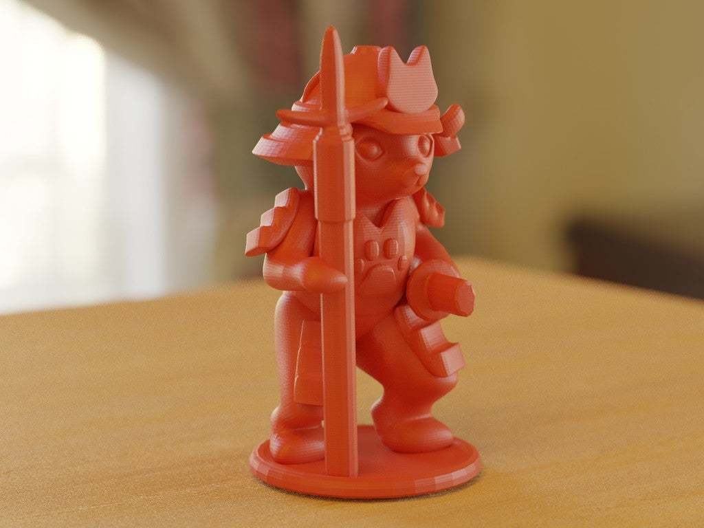 Free STL file samurai cat with spear・3D printable model to download・Cults