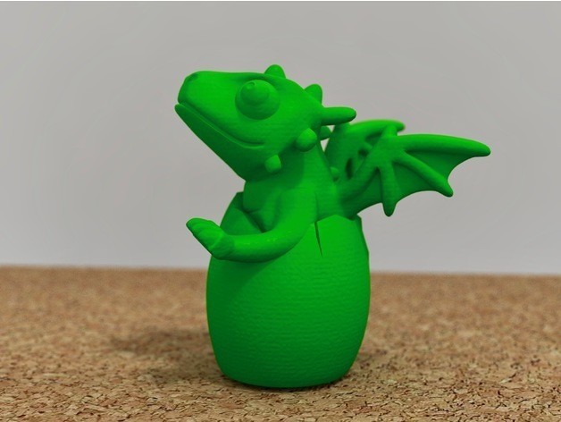 Бесплатный STL файл cute dragon hatching・3D-печатный объект для ...