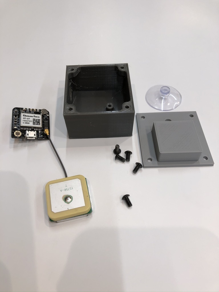 Free 3D file GPS Module Enclosure with Window Mount (25x25 mm antenna ...