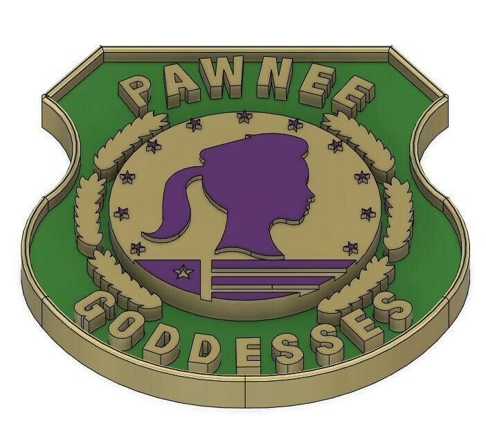 Free 3D file Pawnee Goddesses Badge 📛・3D printer design to download・Cults