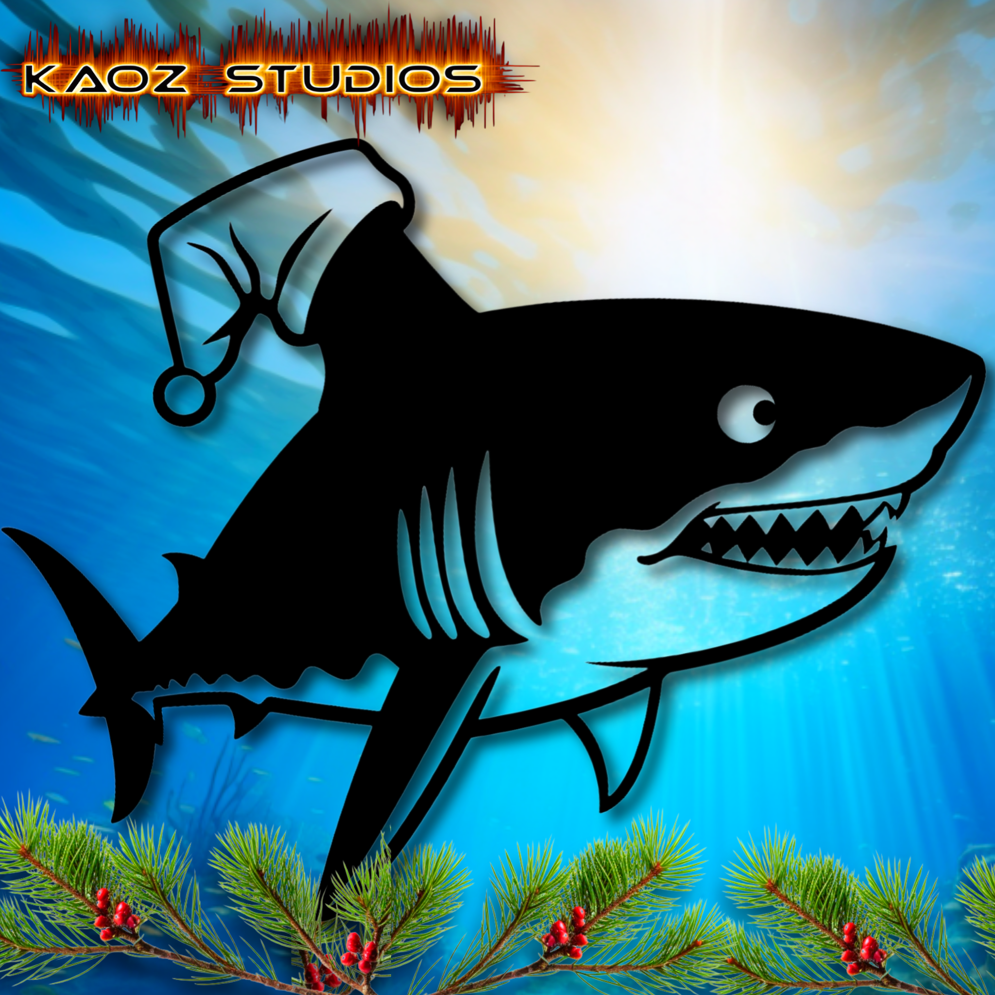 3D file Christmas Shark wall art Christmas wall decor 2d shark ...