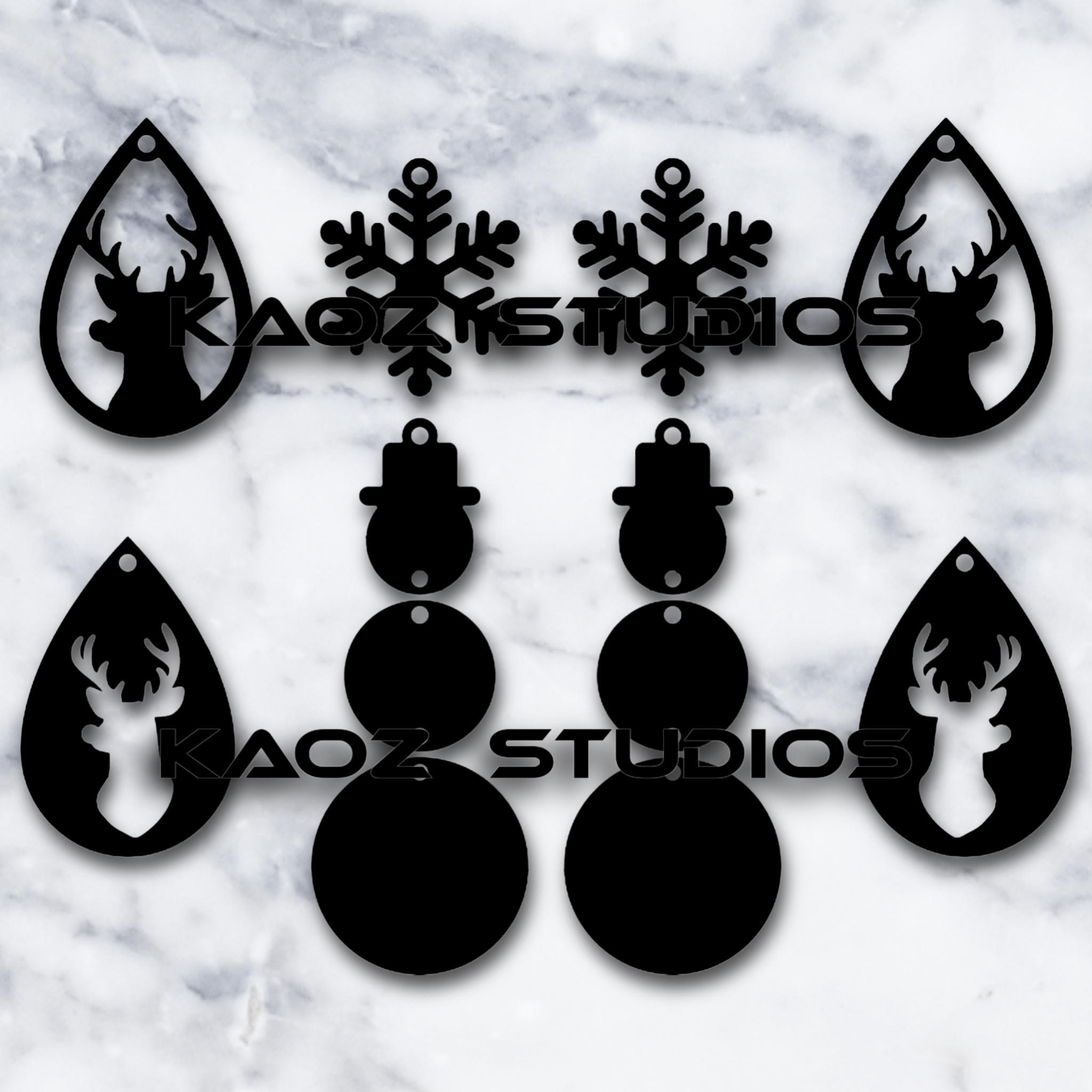 3D file christmas earring bundle xmas jewelry and pendants 🎄・3D printer ...