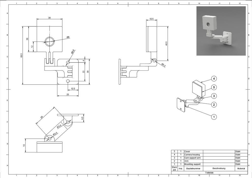 Free 3D file Camera crane / raspberry pi camera・3D printing model to ...