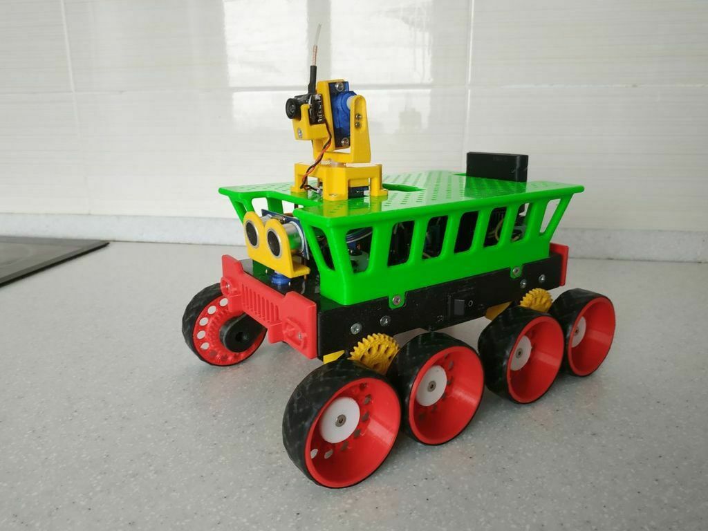 Free 3D file Self-propelled eight-wheeled platform with remote control ...