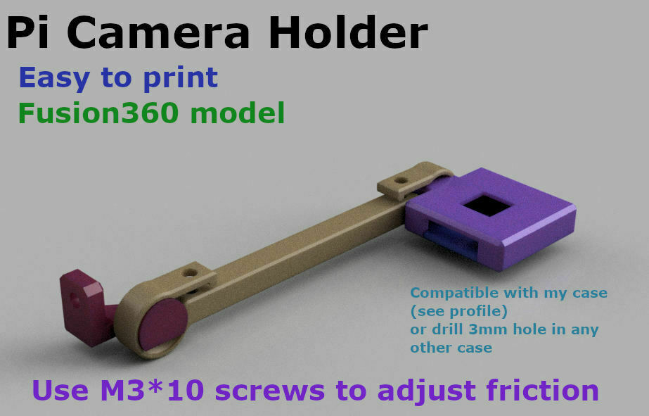 Free 3D file Pi Camera holder easy to print, adjust tension・3D printing ...