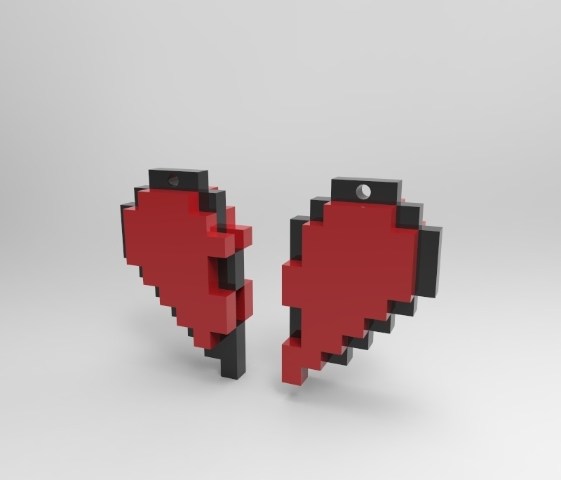 Free 3D file Pixel heart・3D printing design to download・Cults